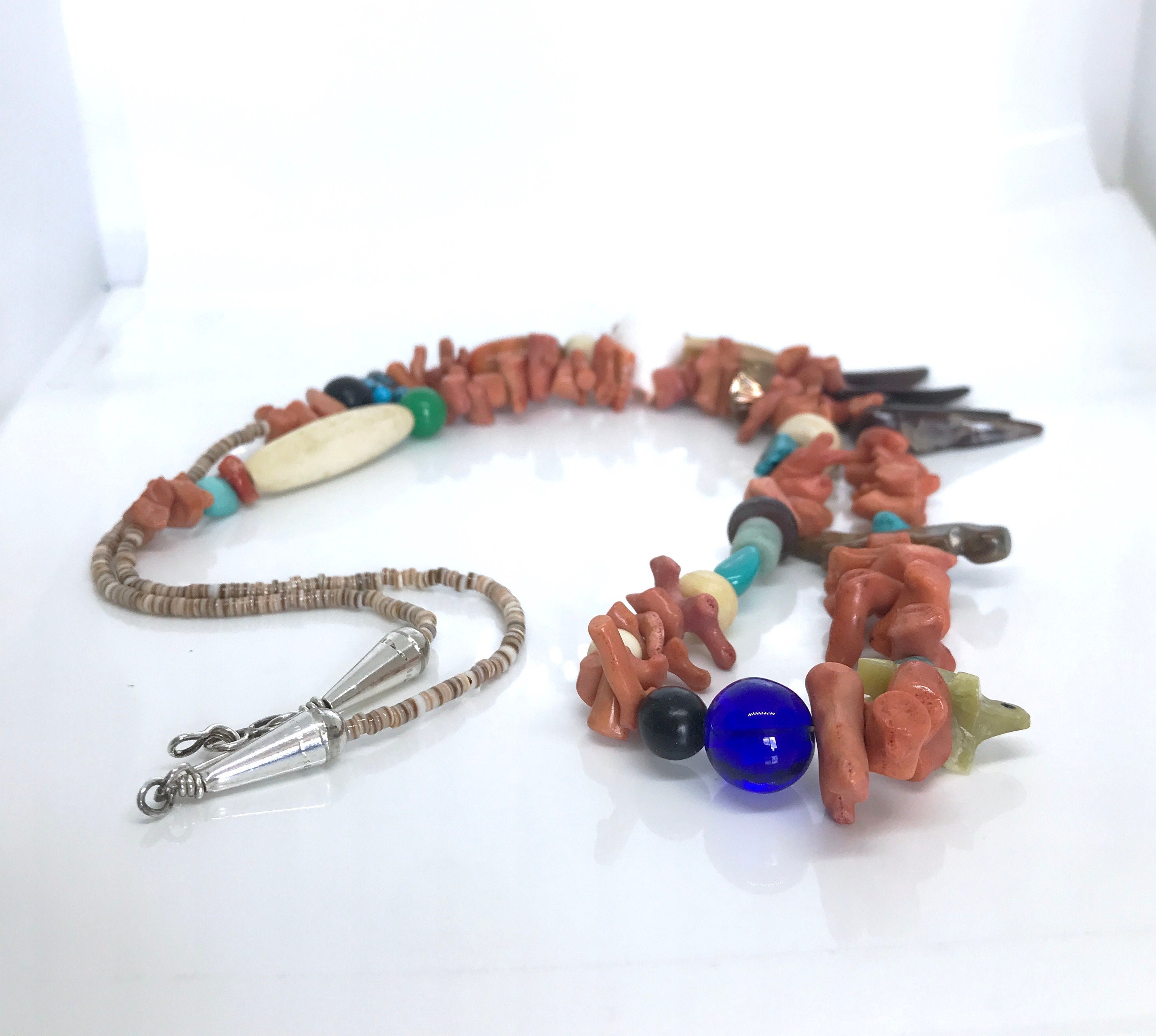 Vintage Custom-designed Treasure Necklace, Multi Stone Handmade Tribal ...