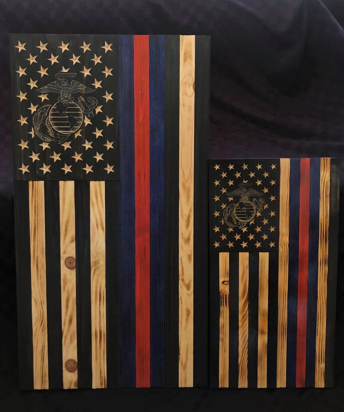 Marine Corps Blood Stripe American Flag | Etsy