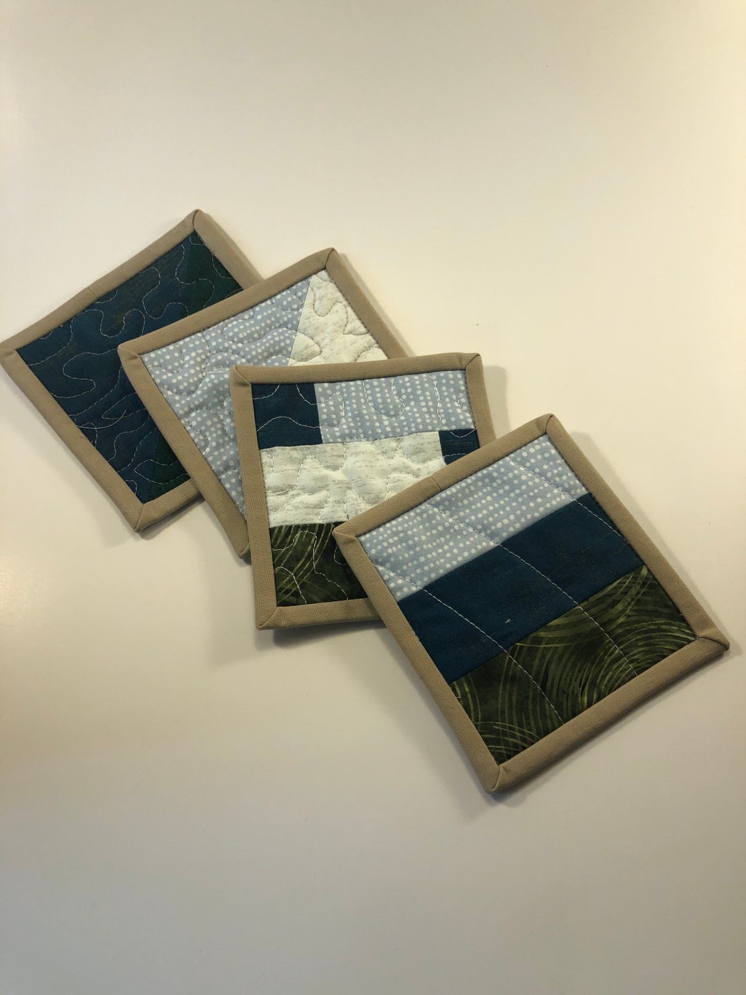 Quilted Coasters Set of 4 - Etsy