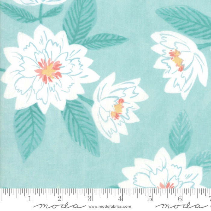 Twilight by 1canoe2 for Moda Teal Twilight Floral Fabric - Etsy