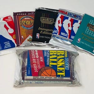 Huge Bulk Lot of 55 Unopened Old Vintage NBA Basketball Sports Trading ...