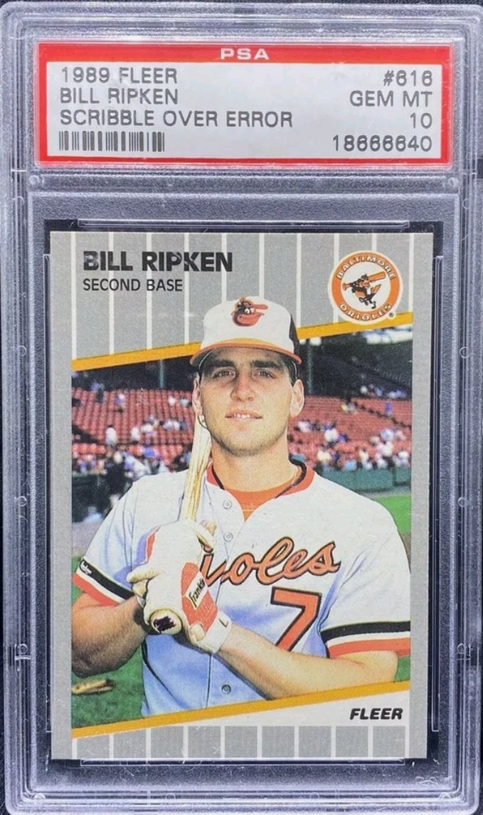 1989 Fleer Bill Ripken FF Error Rookie Card Black Scribble PSA | Etsy