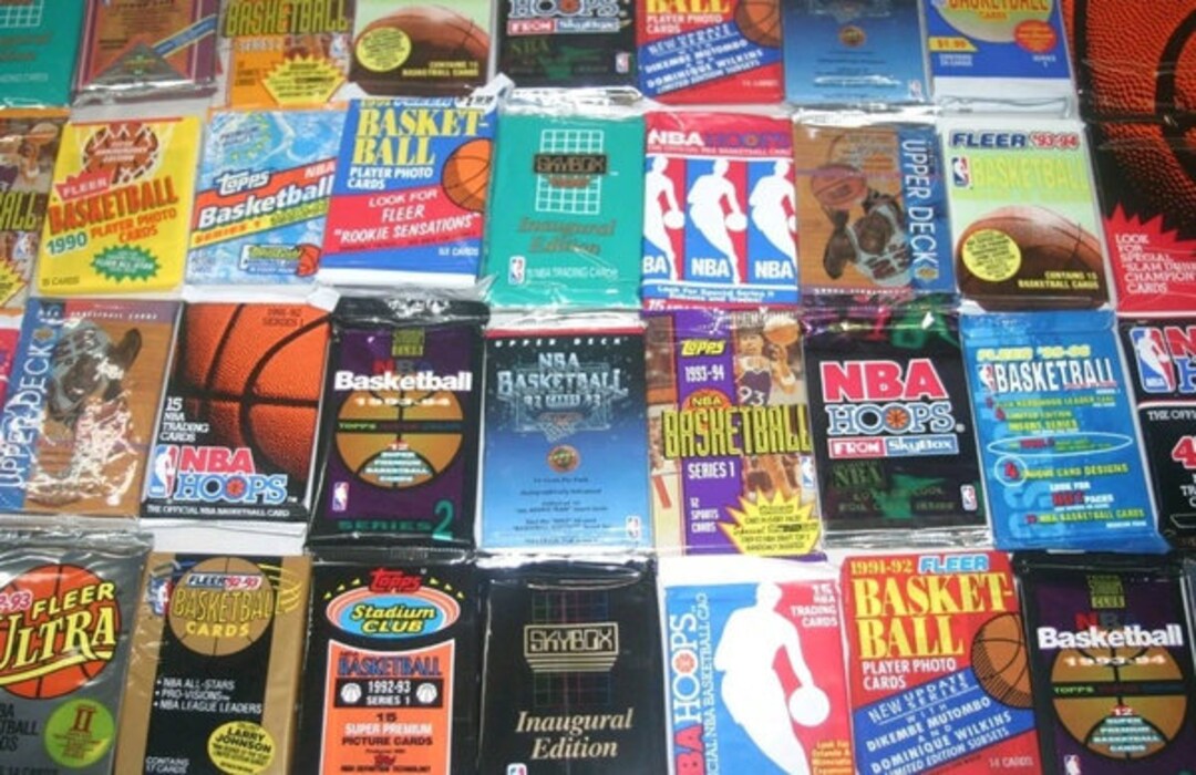 Huge Bulk Lot of 55 Unopened Old Vintage NBA Basketball Sports Trading ...