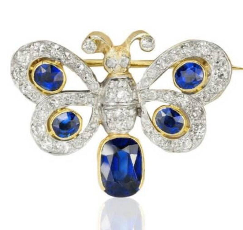 Victorian Rose Cut Diamond Butterfly 2.25ct Diamond Blue - Etsy