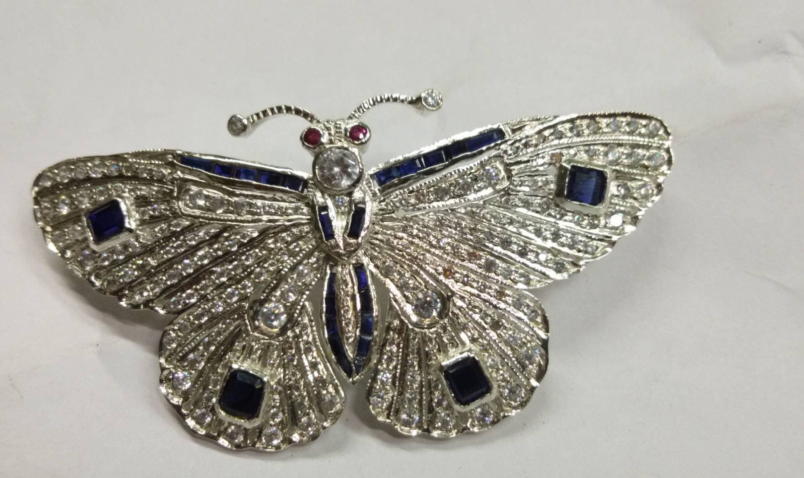 American Diamond Butterfly 3.25ct Diamond Blue Sapphire | Etsy