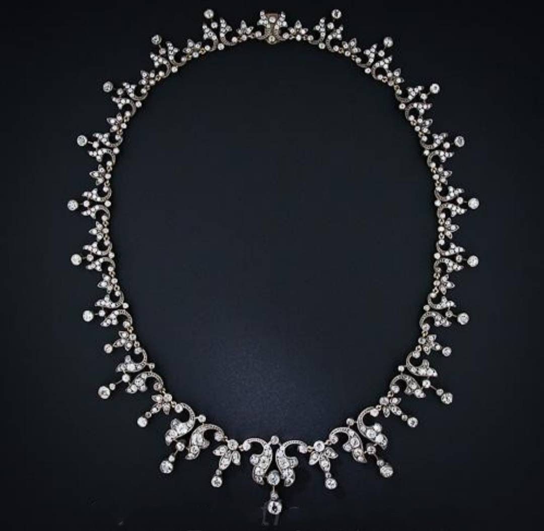 Victorian Rose Cut Diamond Fringe Necklace 11.75ct Diamond - Etsy