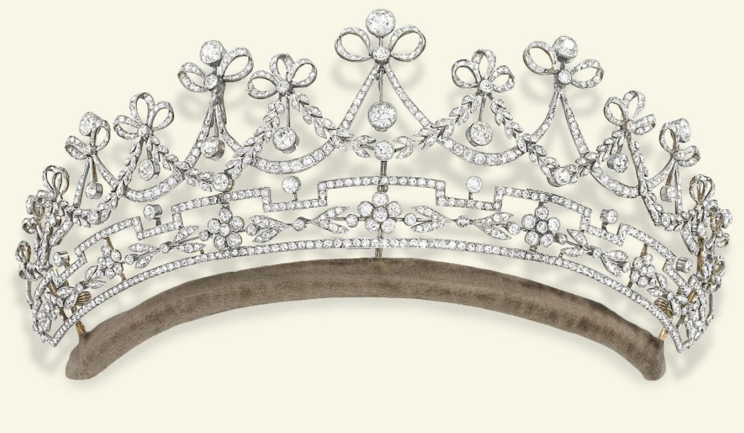 Victorian American Diamond Tiaras, 12.78ct Diamond Silver Purity 92.5 ...
