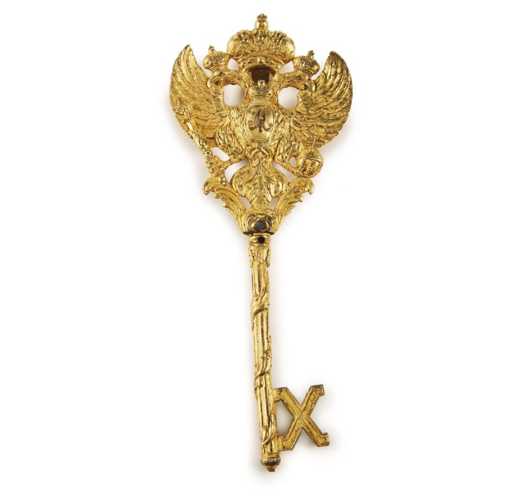 A Russian Chamberlain's Key, Period of Alexander , Sterling Silver ...