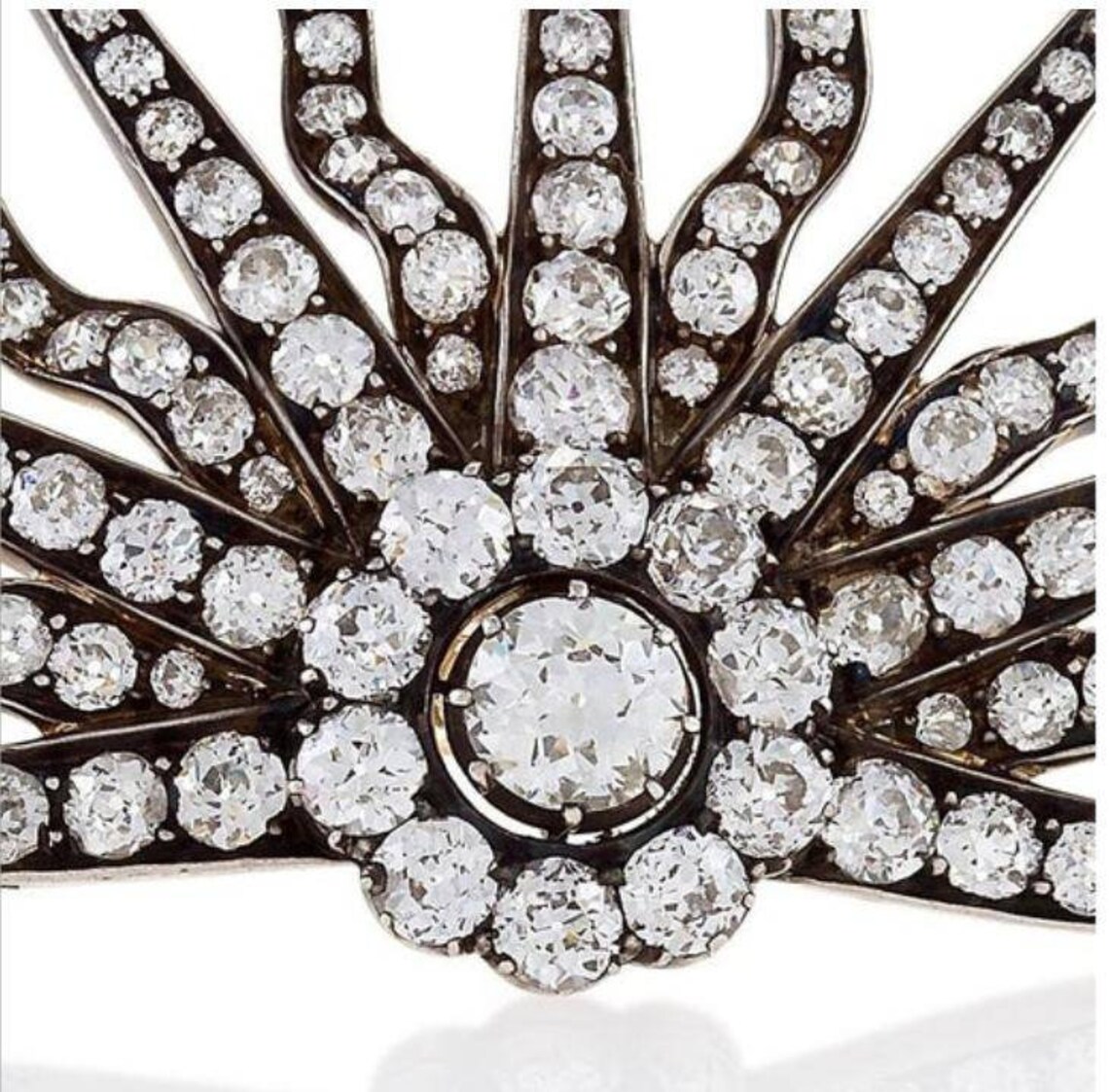 Antique Rose Cut Diamond Sunburst Hair Barrette 5.82ct - Etsy