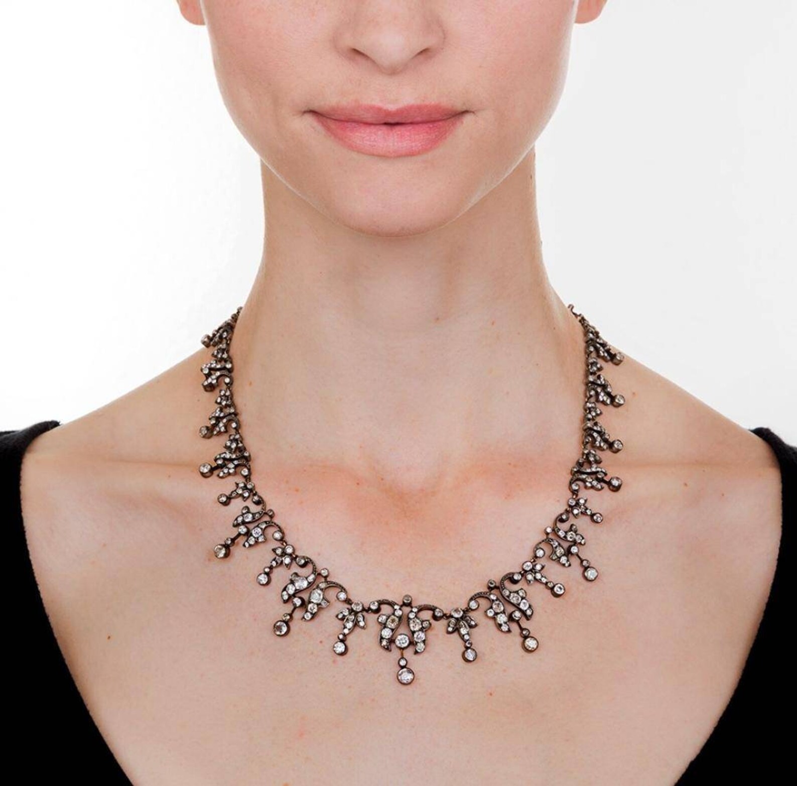 Victorian Rose Cut Diamond Fringe Necklace 11.75ct Diamond - Etsy