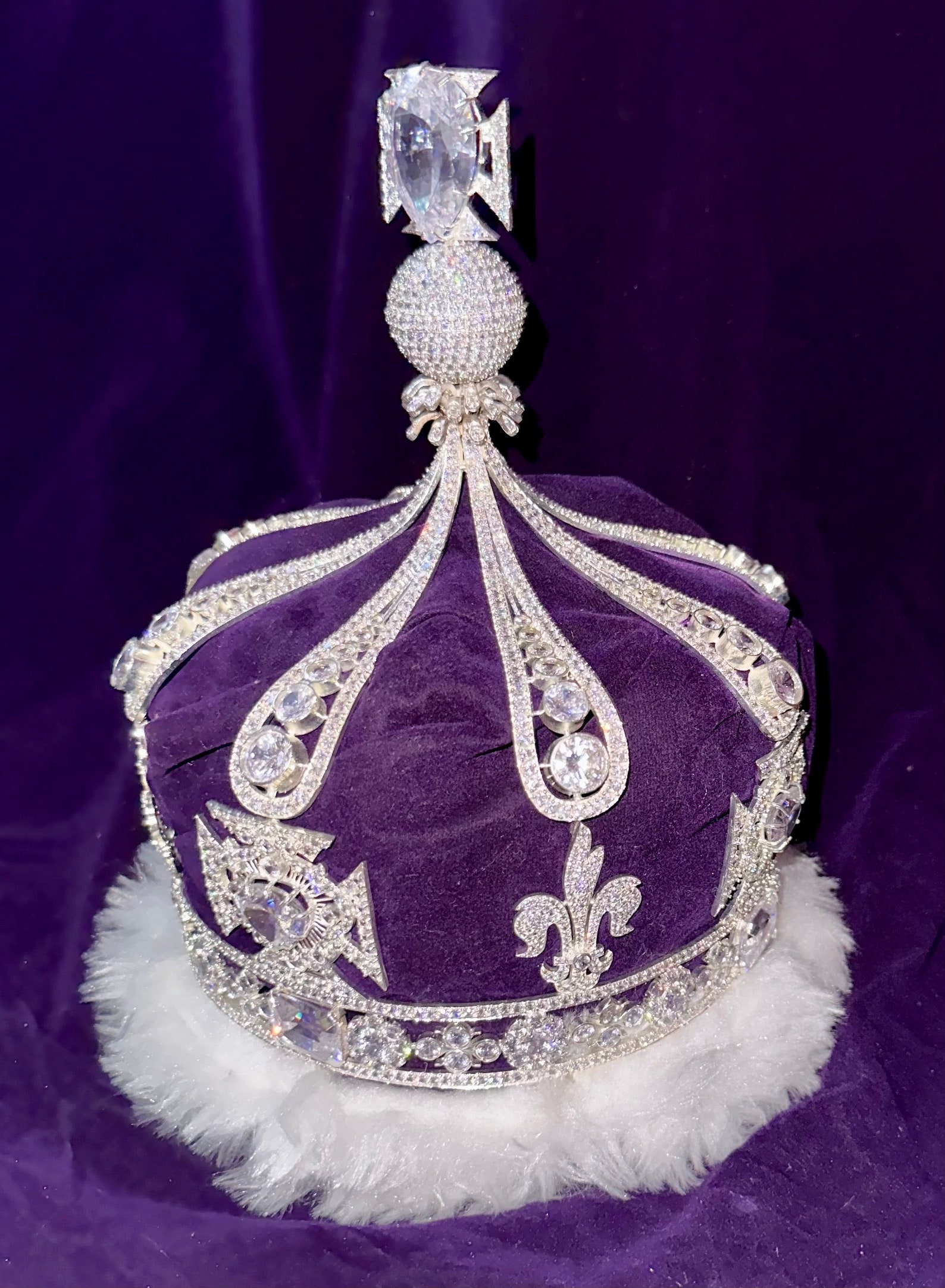 Imperial Crown Reproduction/zircon Vintage Crown/handmade Sterling ...