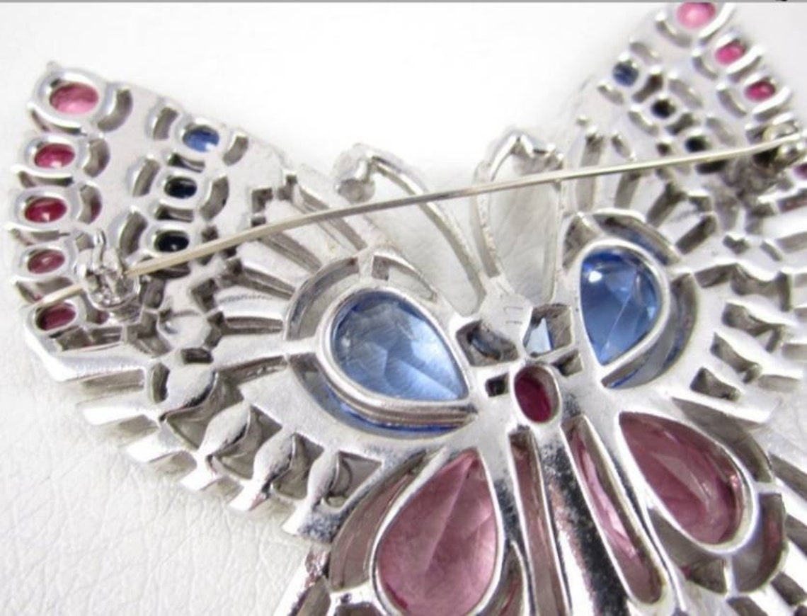 Rose Cut Diamond Butterfly 3.25ct Diamond,multi Color Gemstones ...