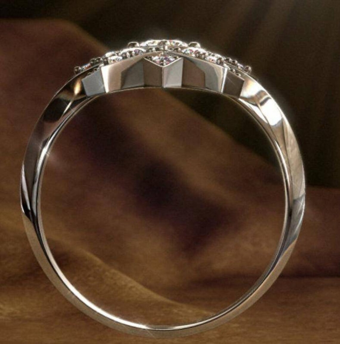 Victorian Style Star Ring With American Diamond, Silver Purity 92.5 ...
