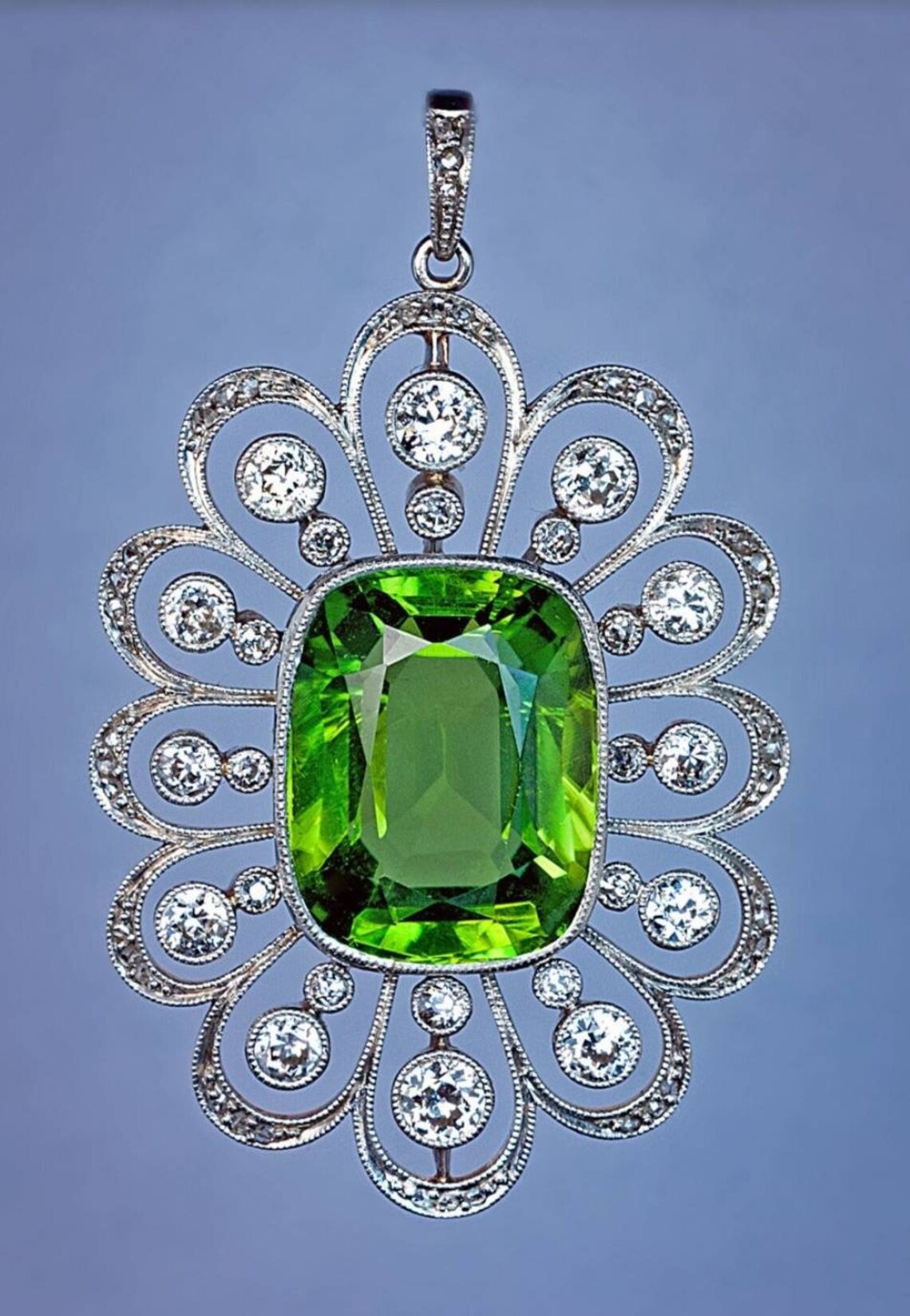 Victorian Rose Cut Diamond and Peridot Pendent 2.35ct | Etsy