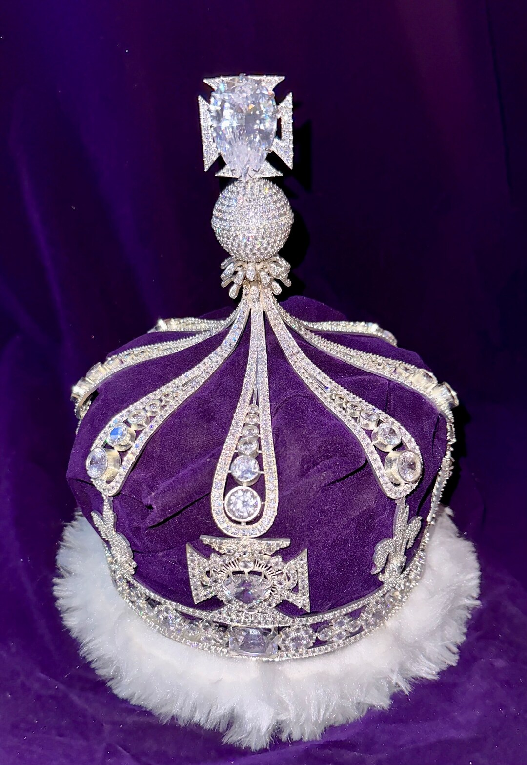 Imperial Crown Reproduction/zircon Vintage Crown/handmade Sterling ...