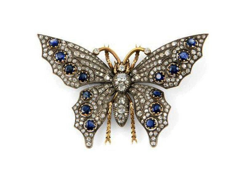 Victorian Rose Cut Diamond Butterfly 3.35ct Diamond Blue - Etsy