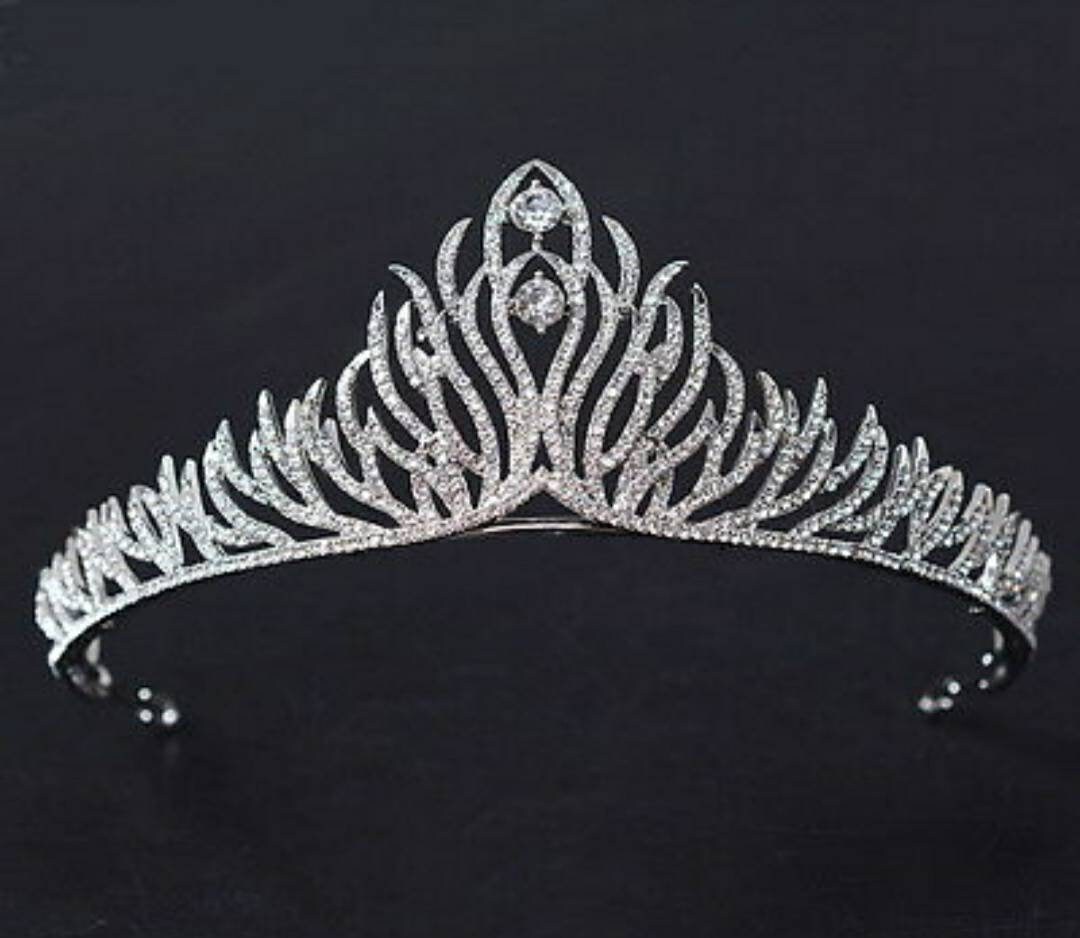 Victorian Rose Cut Leafs Tiaras, 15.80ct Diamond Silver Purity 92.5 ...