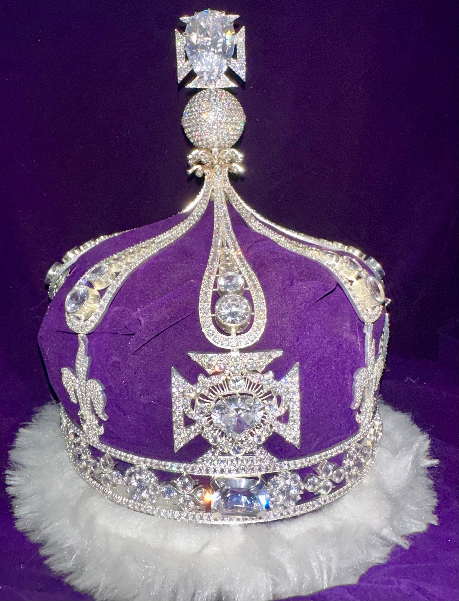 Imperial Crown Reproduction/zircon Vintage Crown/handmade Sterling ...