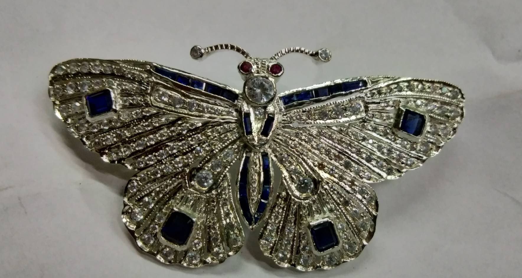 American Diamond Butterfly 3.25ct Diamond Blue Sapphire | Etsy