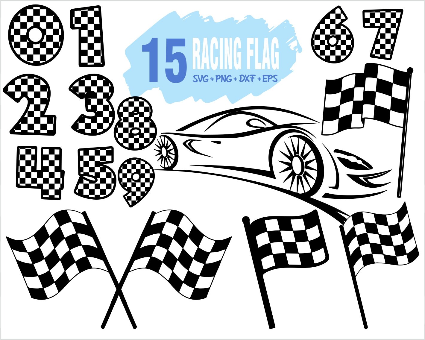 Racing Flag SVG / Checkered flag SVG / Racing svg / Rally car | Etsy