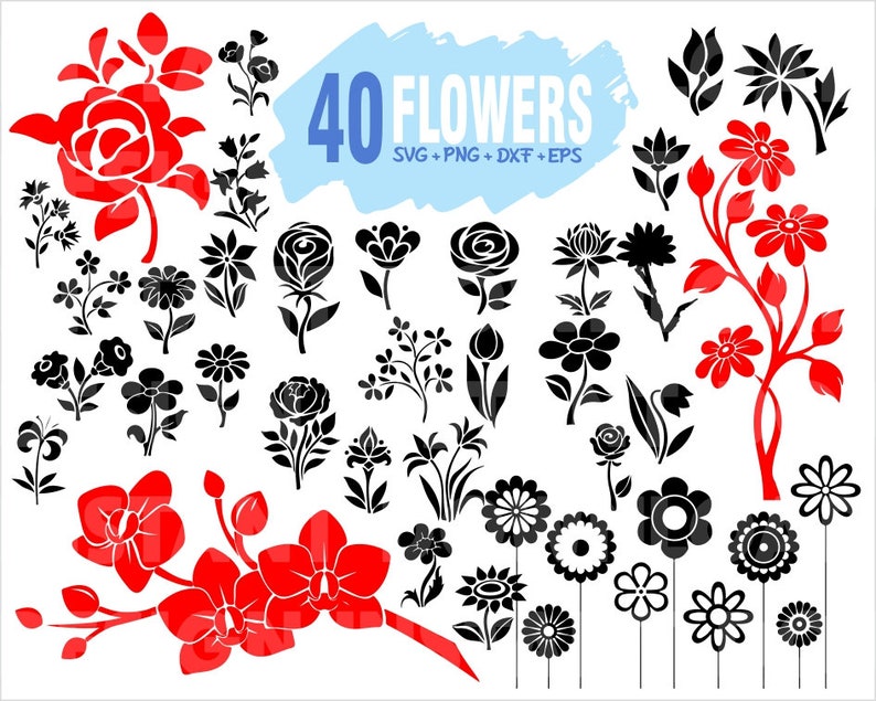 Flores SVG Bundle / Flor SVG / Flor Clipart / Flores Cut Files | Etsy