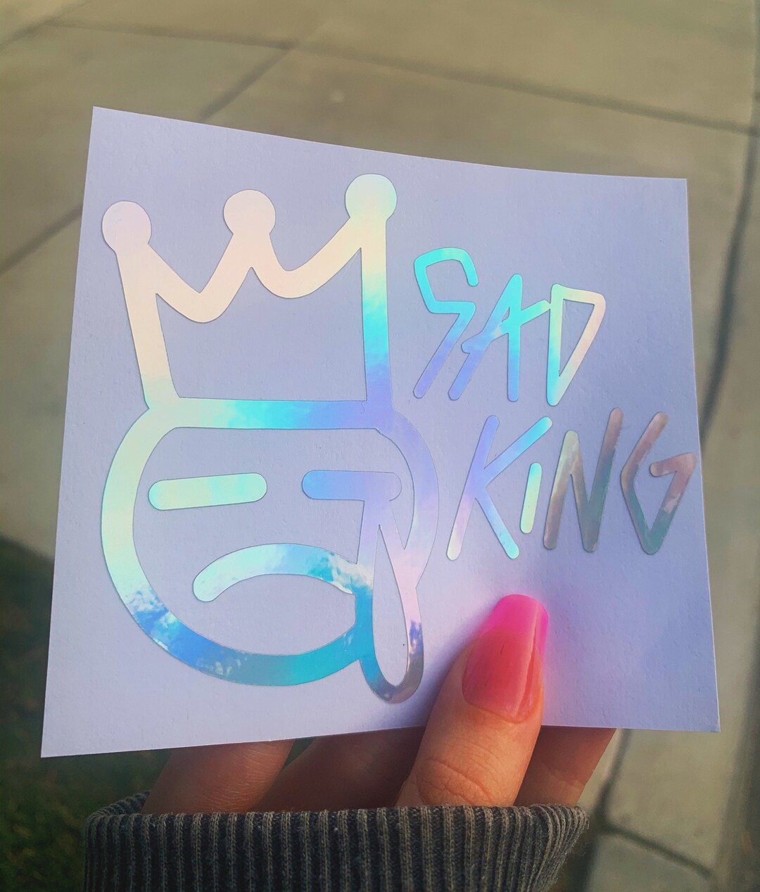 SAD KING Holo Decal - Cars, Laptops, Weatherproof, Waterproof, Funny ...