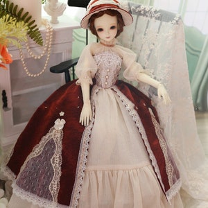 Medieval Victorian Bjd Dress,ball Jointed Doll Clothes for 1/3 1/4 Bjd ...