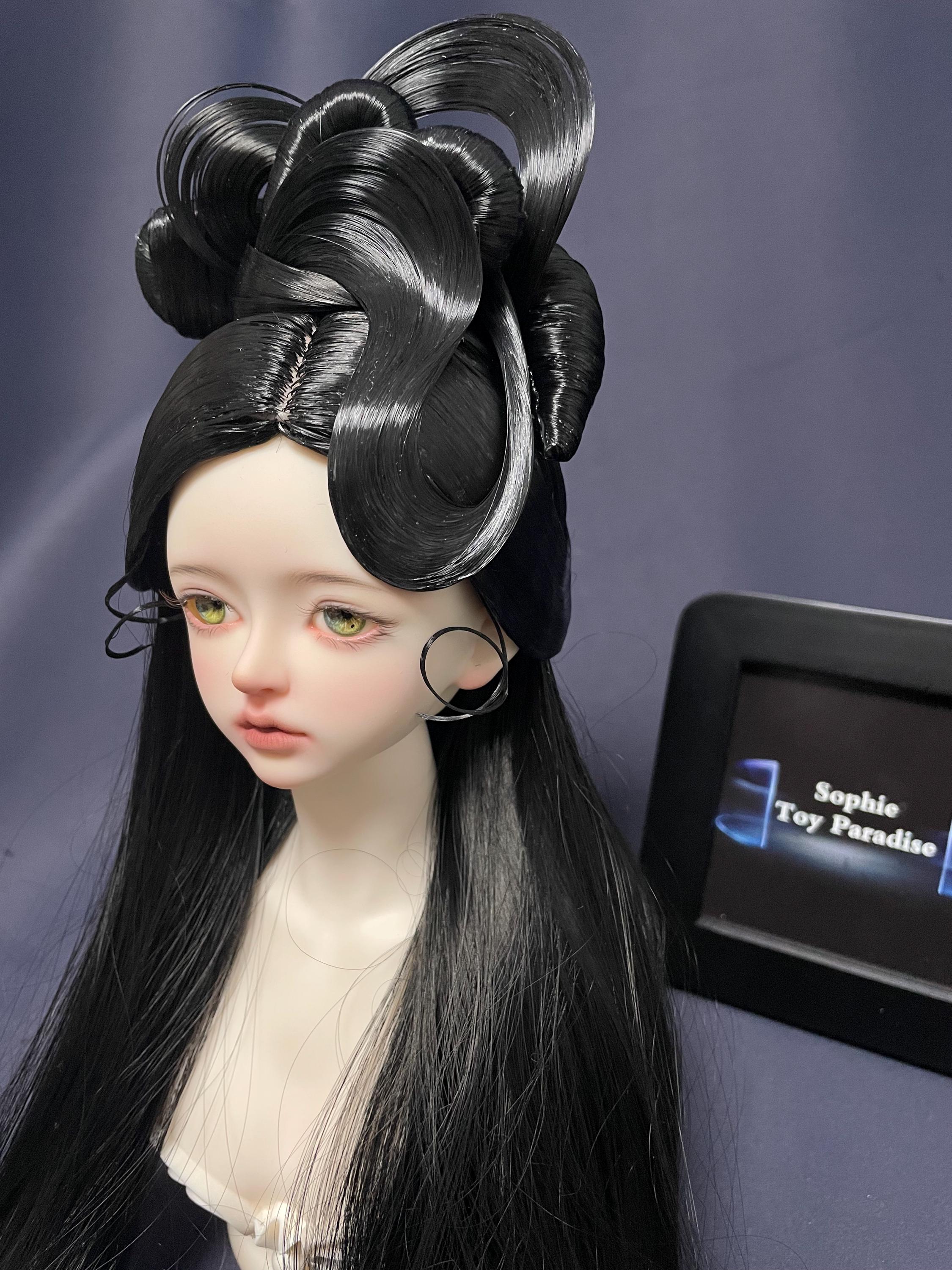 White/black Doll Wig 1/3 1/4 1/6 Bjd Wig 6-7'' 7-8'' 8-9'',long Hair ...