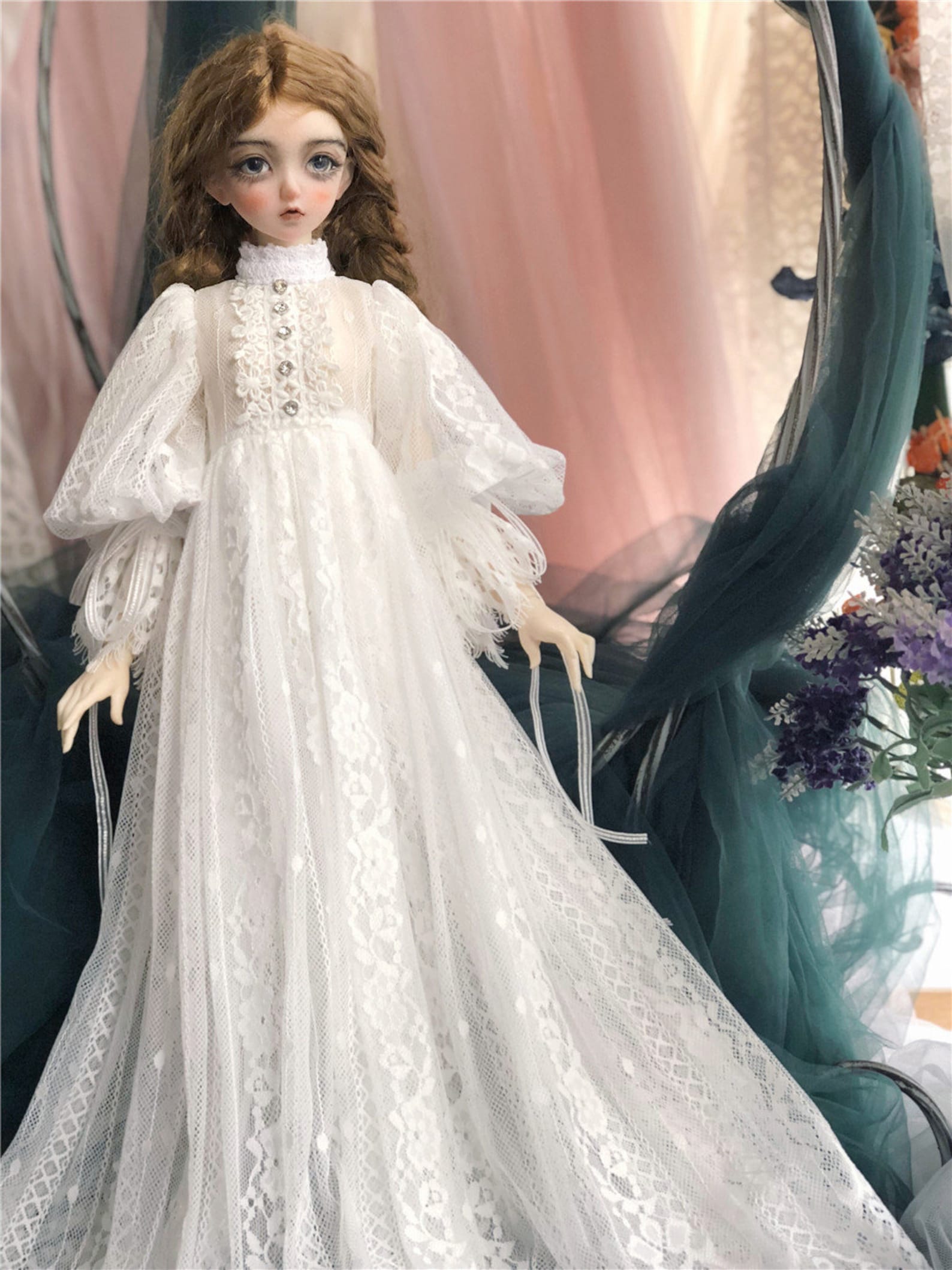 Beautiful White Doll Dress 1/3 BJD Doll Clothes for Smart - Etsy