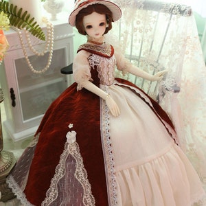 Medieval Victorian Bjd Dress,ball Jointed Doll Clothes for 1/3 1/4 Bjd ...