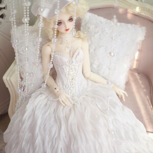 Beautiful White Doll Dress 1/3 BJD Clothes for Bjd Girl Doll ...