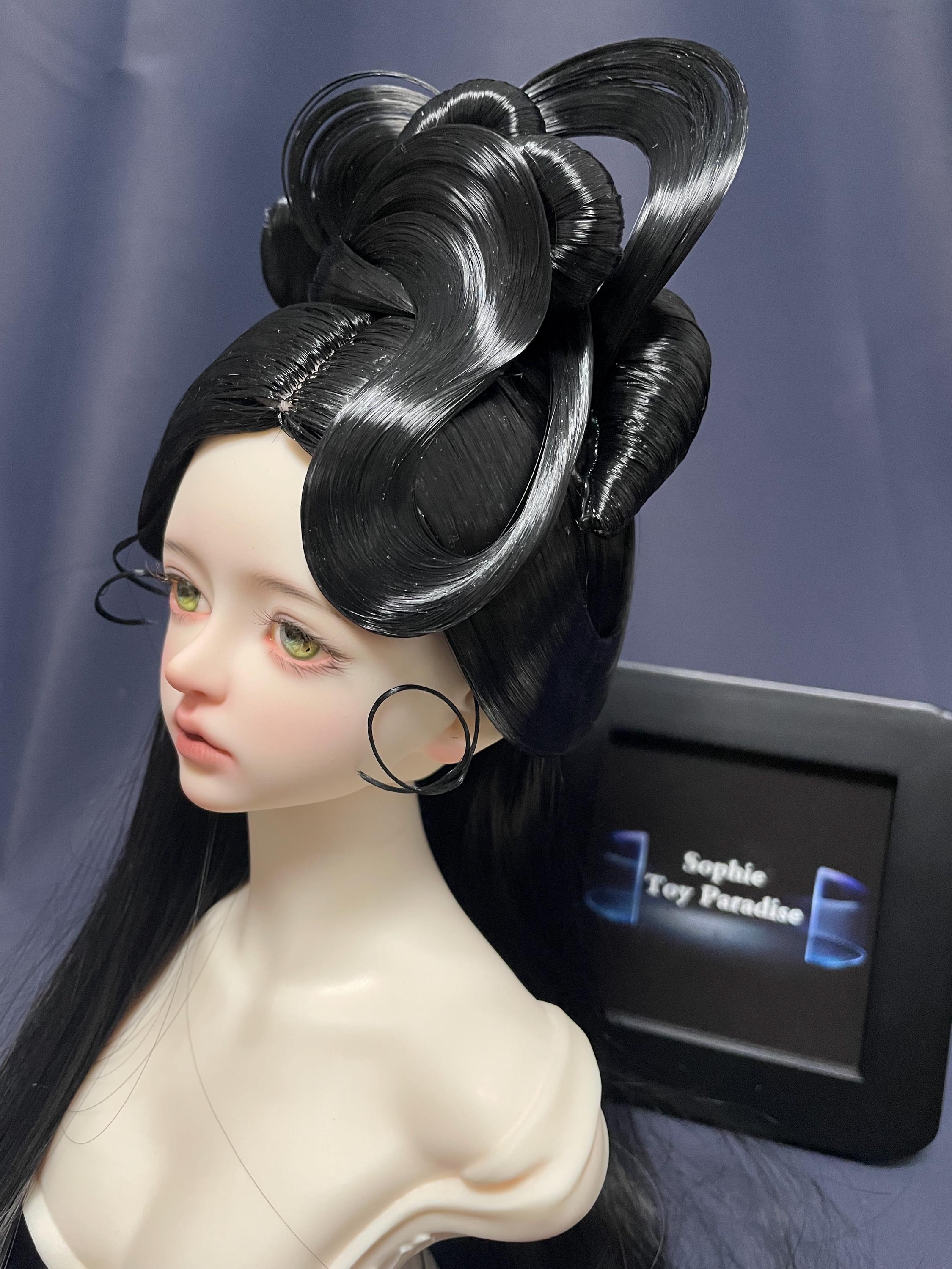Long Hair BJD Doll Wig, Black and White, 1/3 1/4 1/6 Size - Etsy