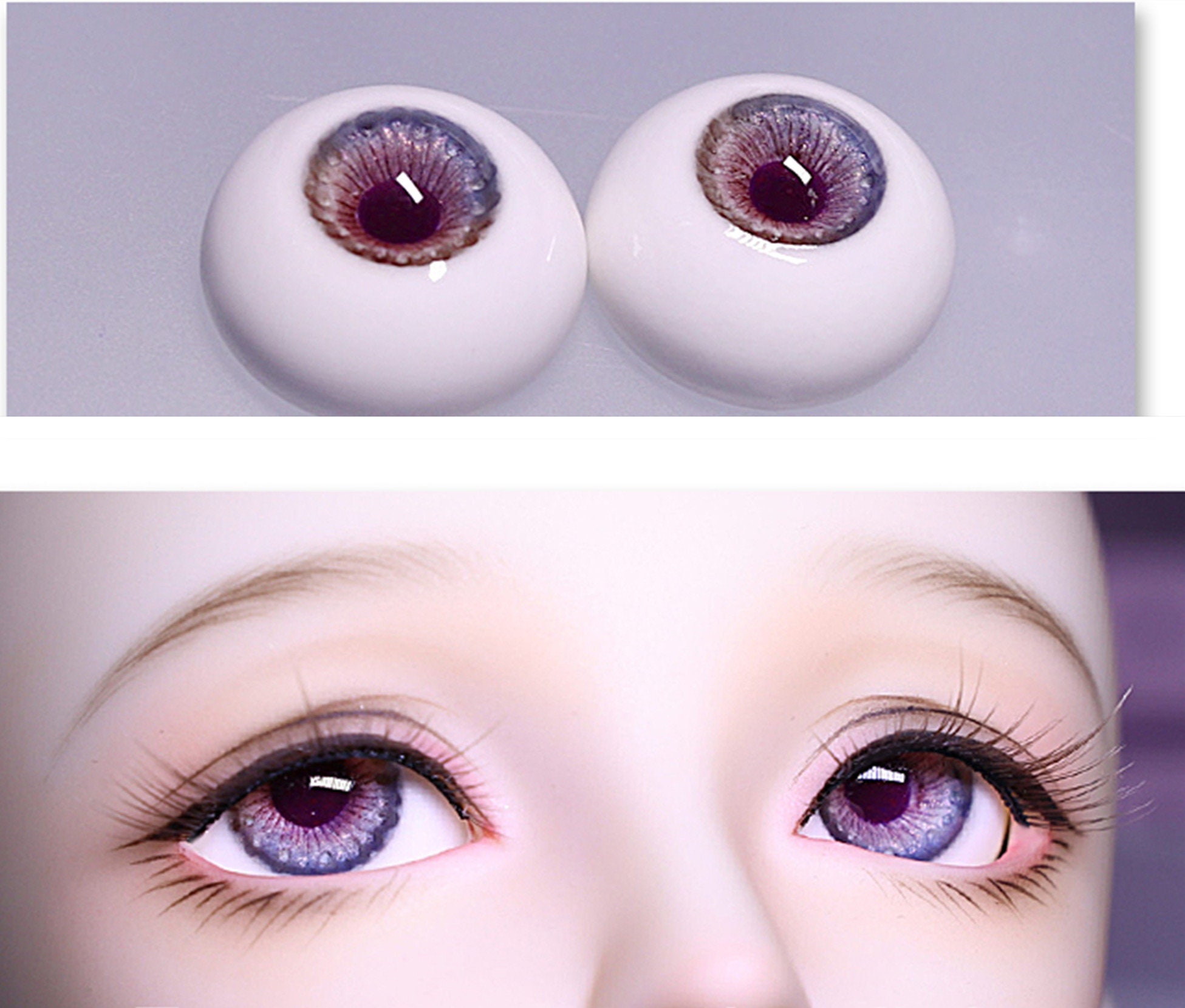 Purple BJD Eyes for 1/6 1/4 1/3 Doll /Realistic Doll Eyes/Safety Eyes ...