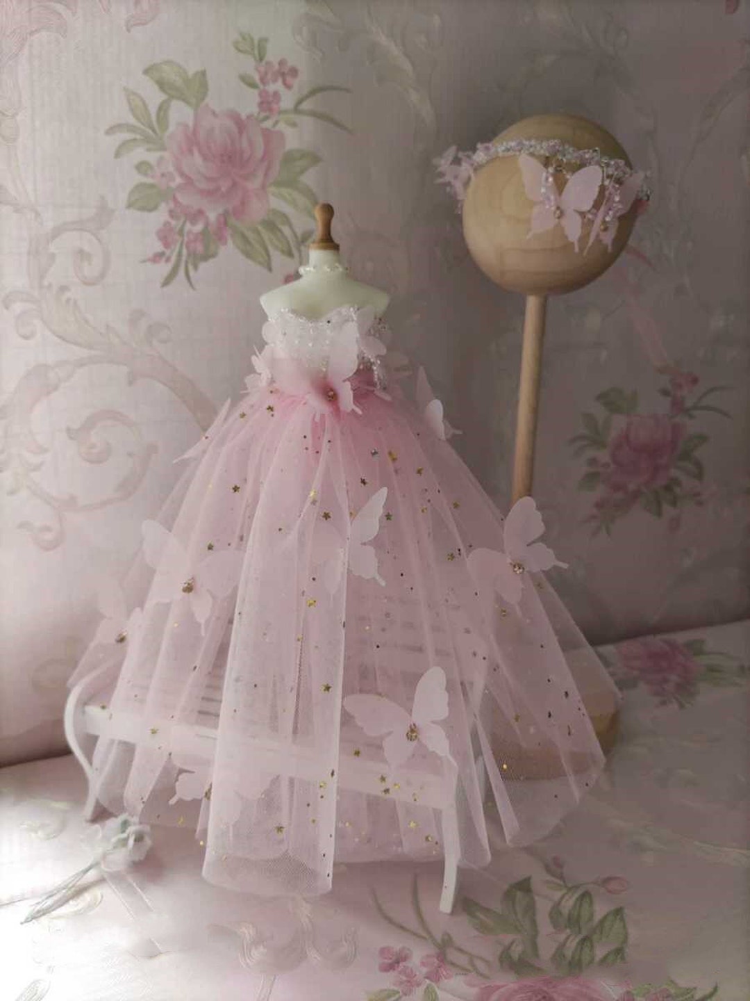 Pink Doll Clothes Butterfly Doll Dress BJD Outift for - Etsy