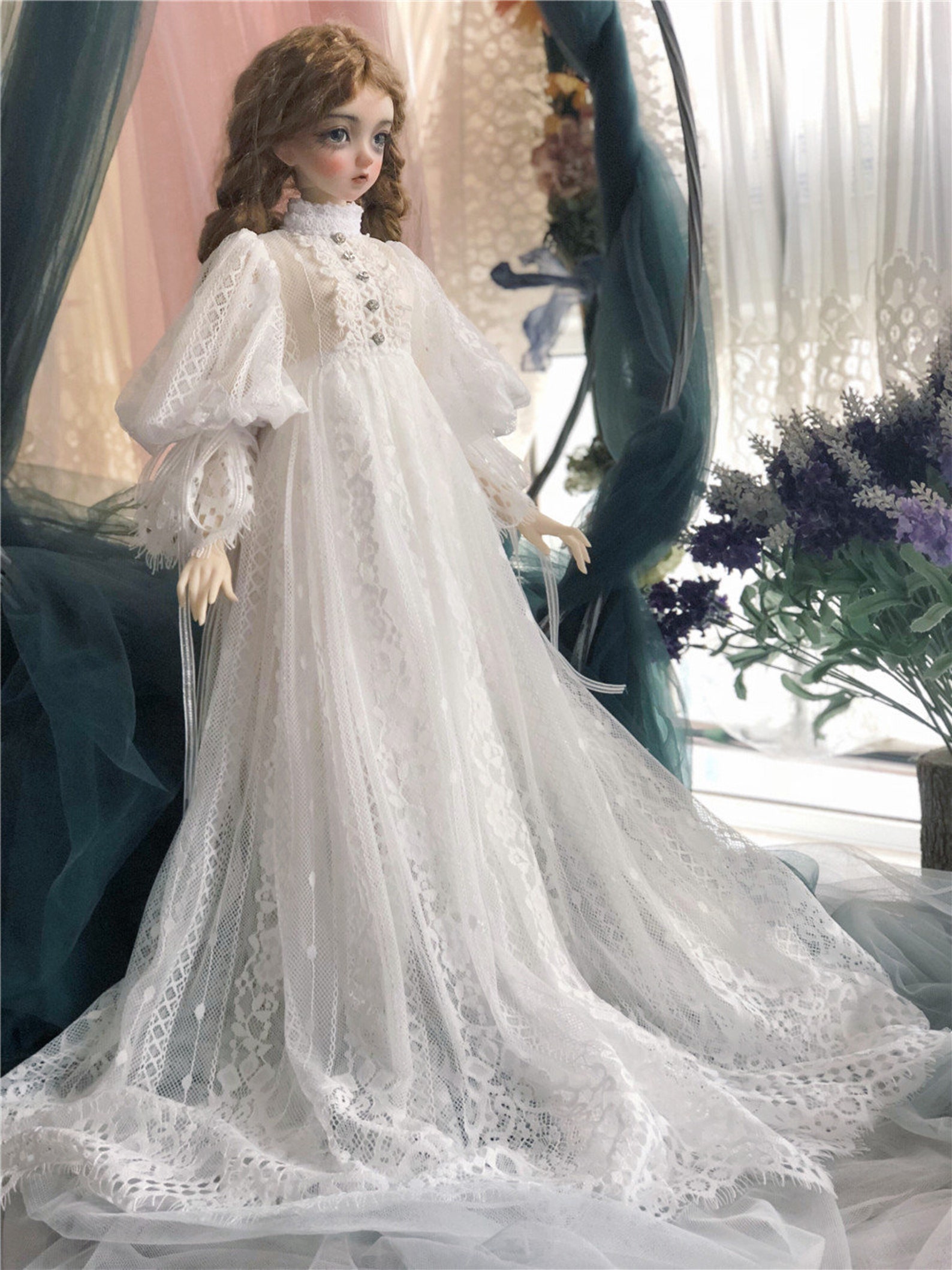 Beautiful White Doll Dress 1/3 BJD Doll Clothes for Smart - Etsy