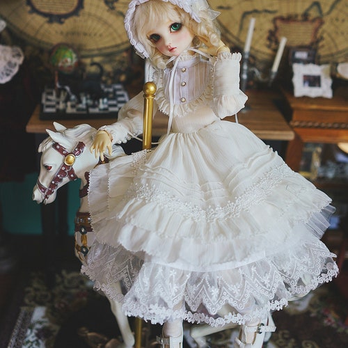 Beautiful White Doll Dress 1/3 BJD Doll Clothes for Smart - Etsy