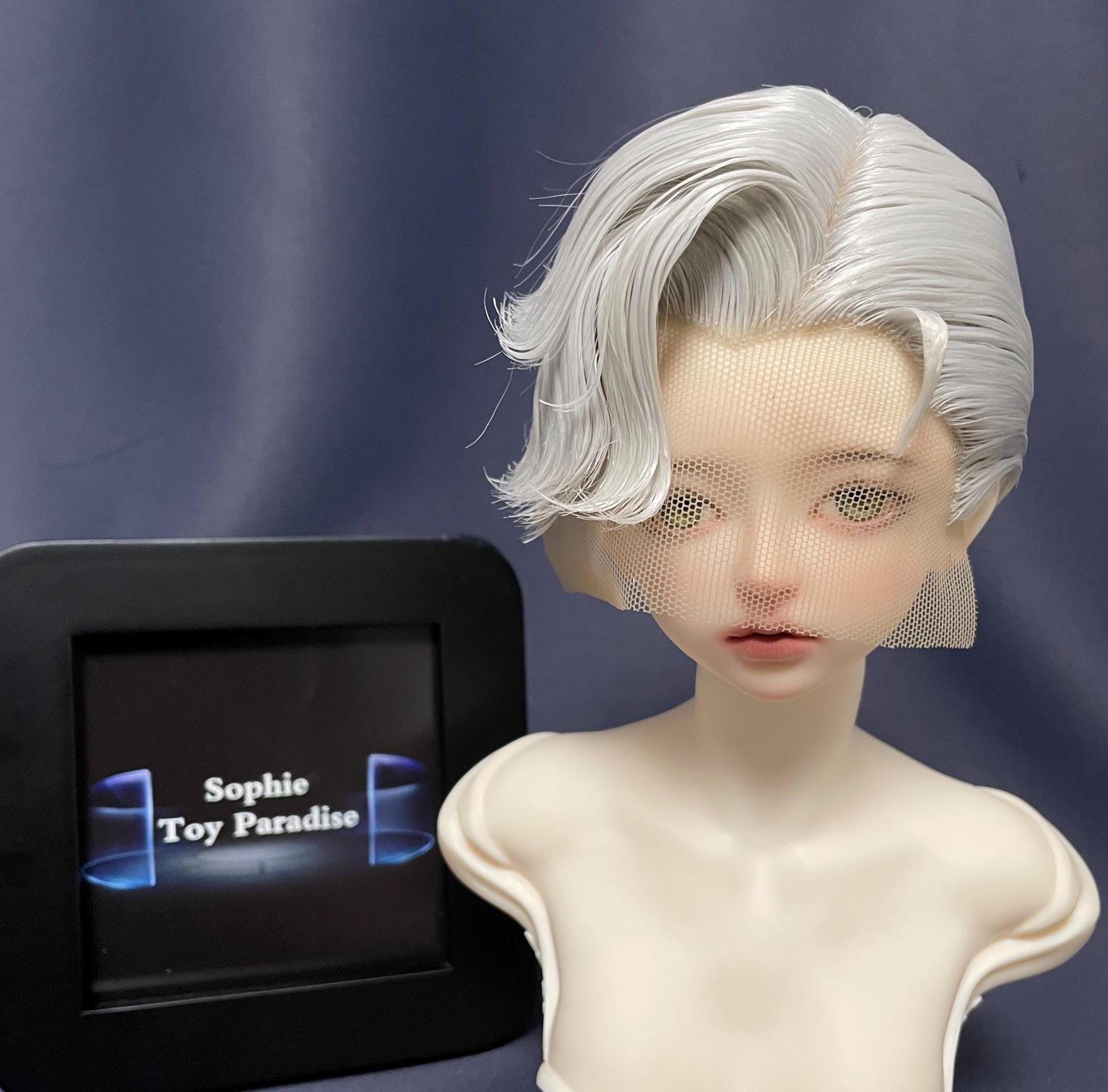 Cool Boy Doll Wig 8-9'' Curly Wig Short Doll Hair for BJD Male Doll ...