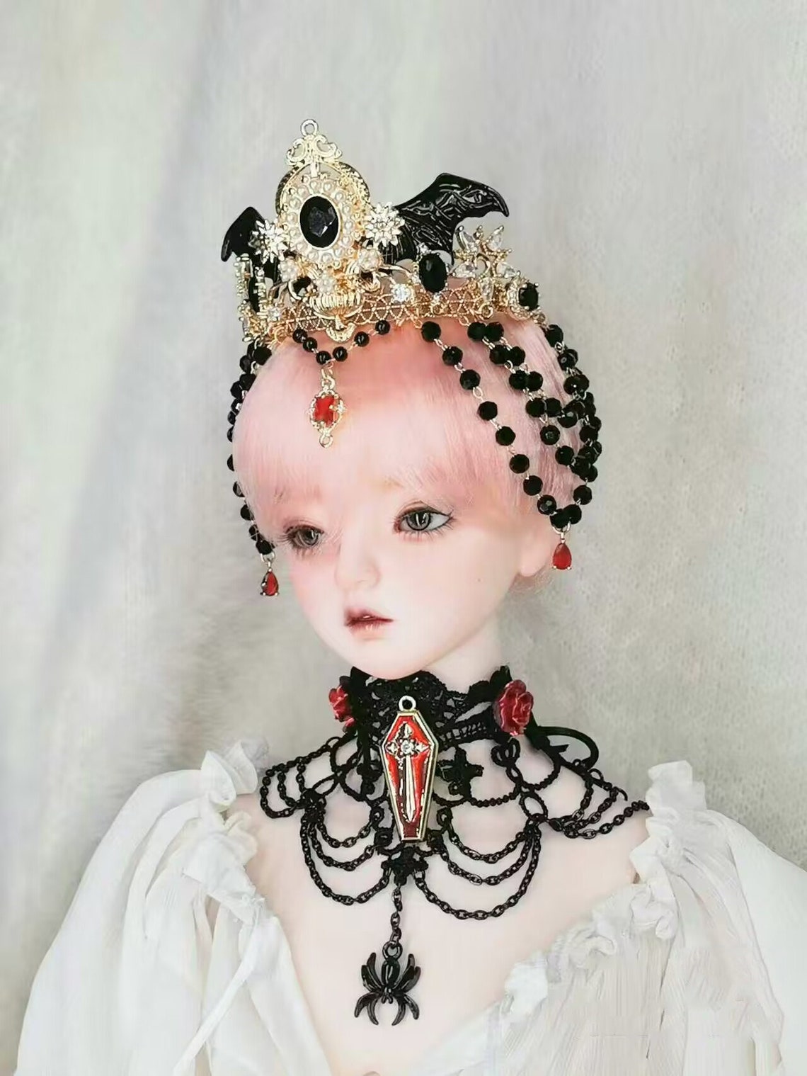 Ball Jointed Doll Crown,fantasy Crown Necklace Set for 1/3 BJD Doll ...
