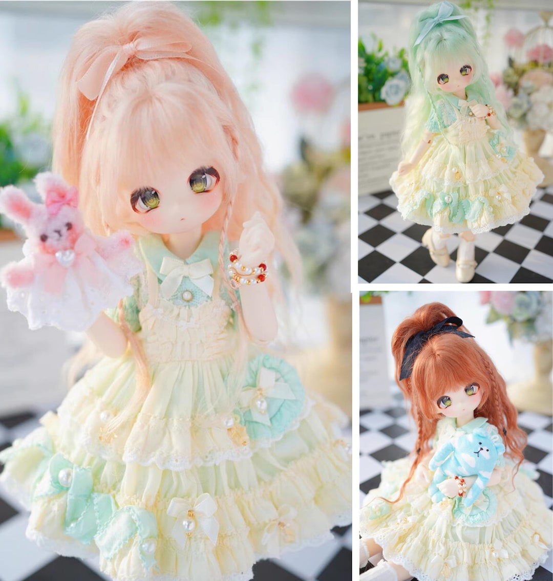 Cute Doll Wig Mohair Curly Wig 1/3 1/4 1/6 Bjd Wigs for - Etsy