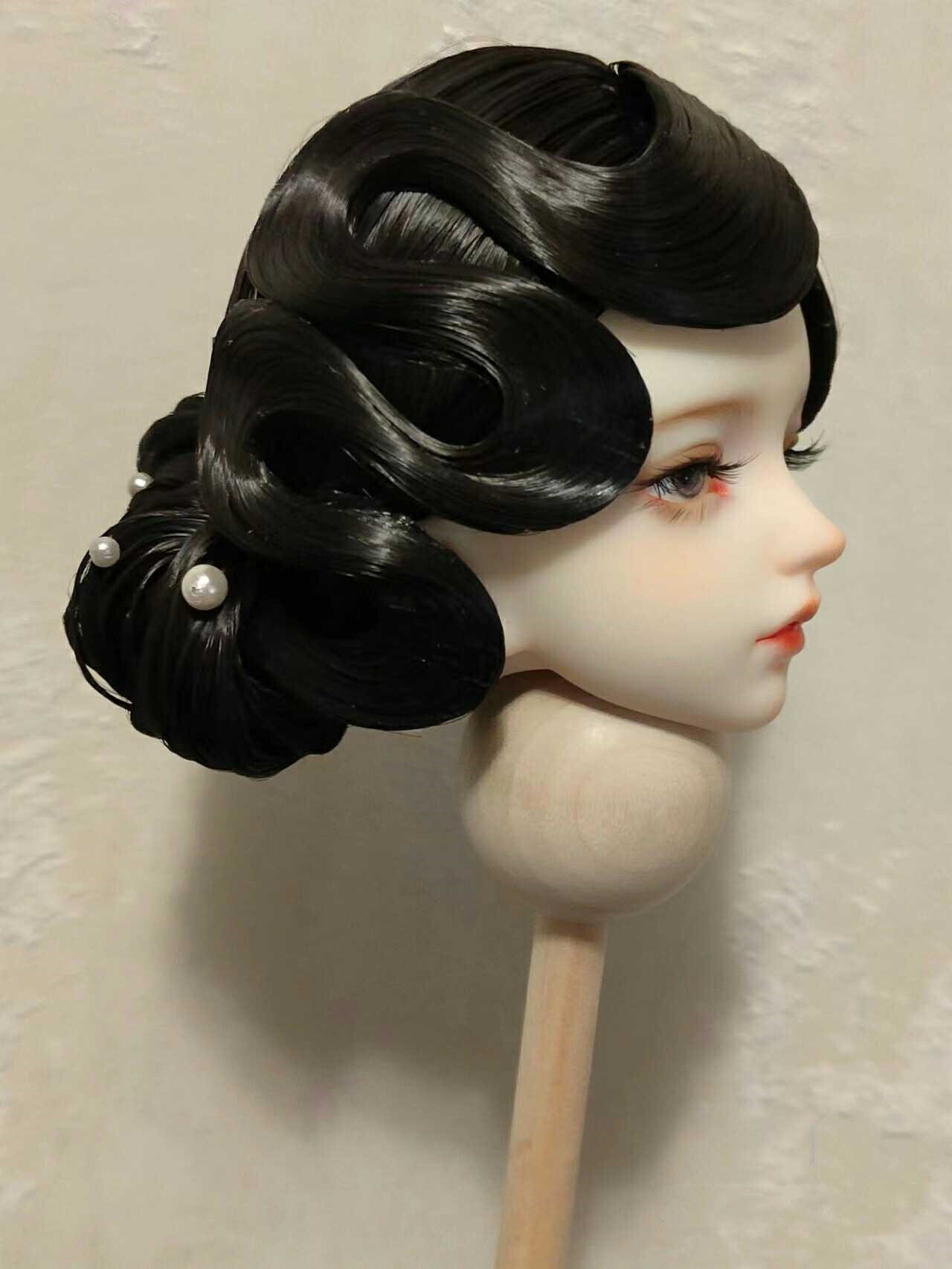 Doll Wigs, Doll Hair Black Wigs,1/3 1/4 Bjd Wig for Bjd Doll ...