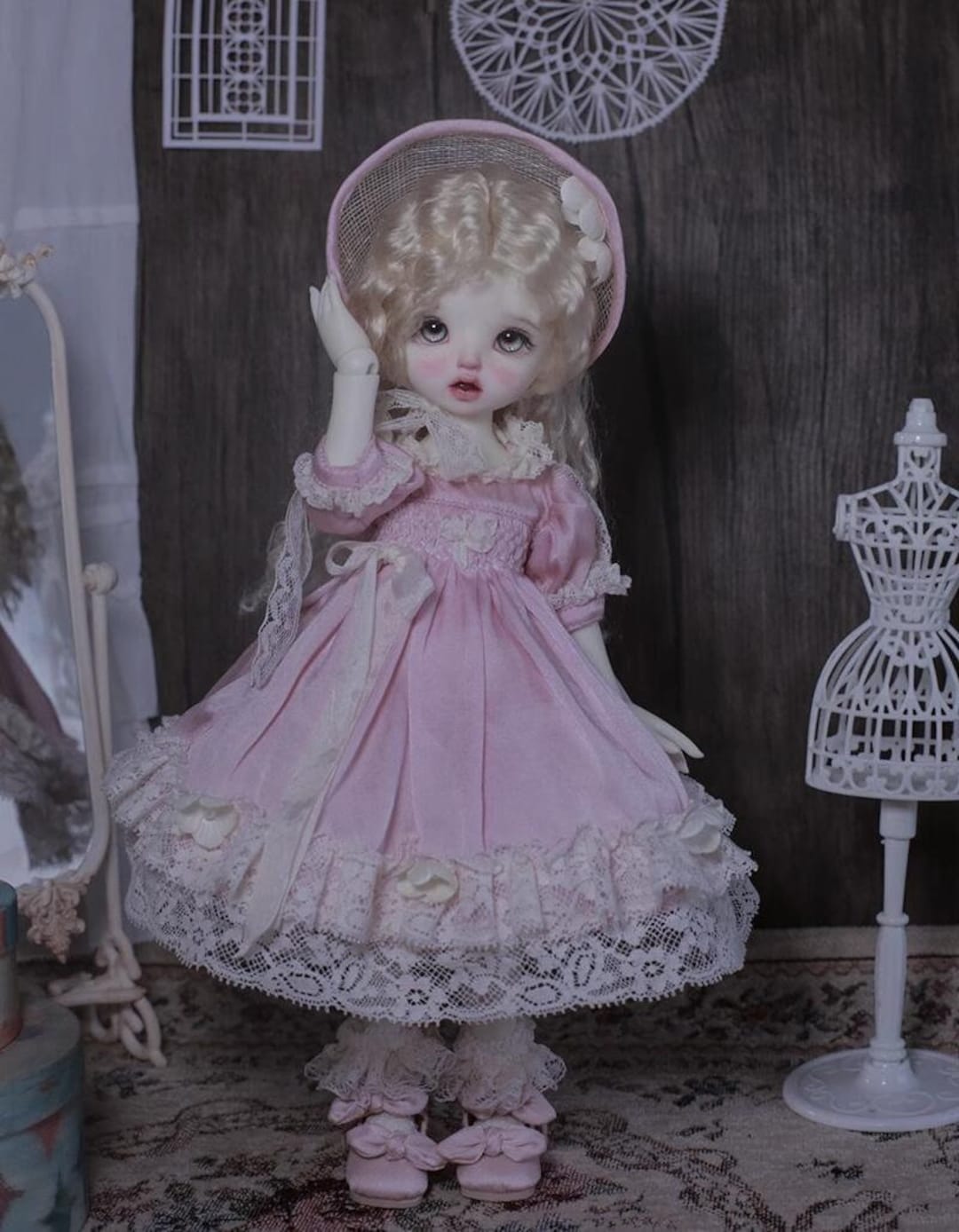 1/6 Yosd Clothes,1/4 Bjd Doll Clothes for Msd/mdd Doll,silk Doll Clothes Pink Doll Dress,custom ...