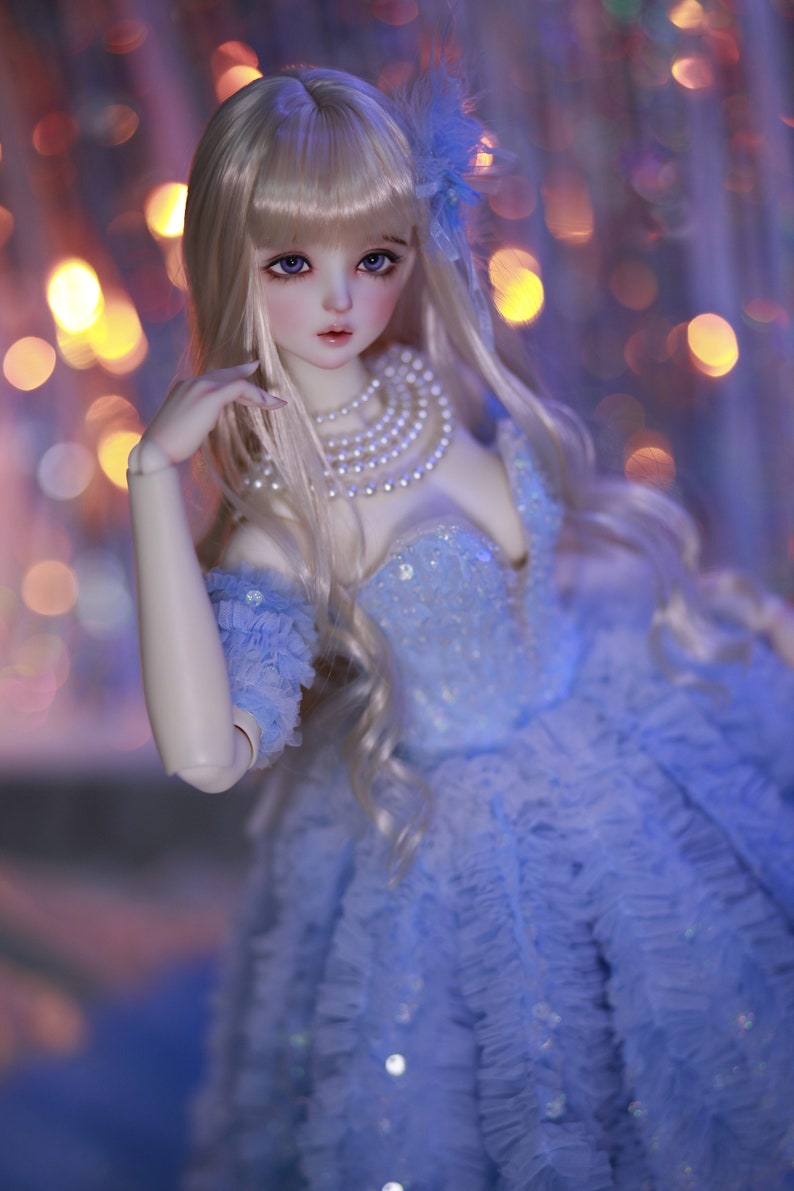 Blue Elf Dress Doll Clothes,1/4 1/3 Bjd Big Girl Dress for Bjd Dolls ...