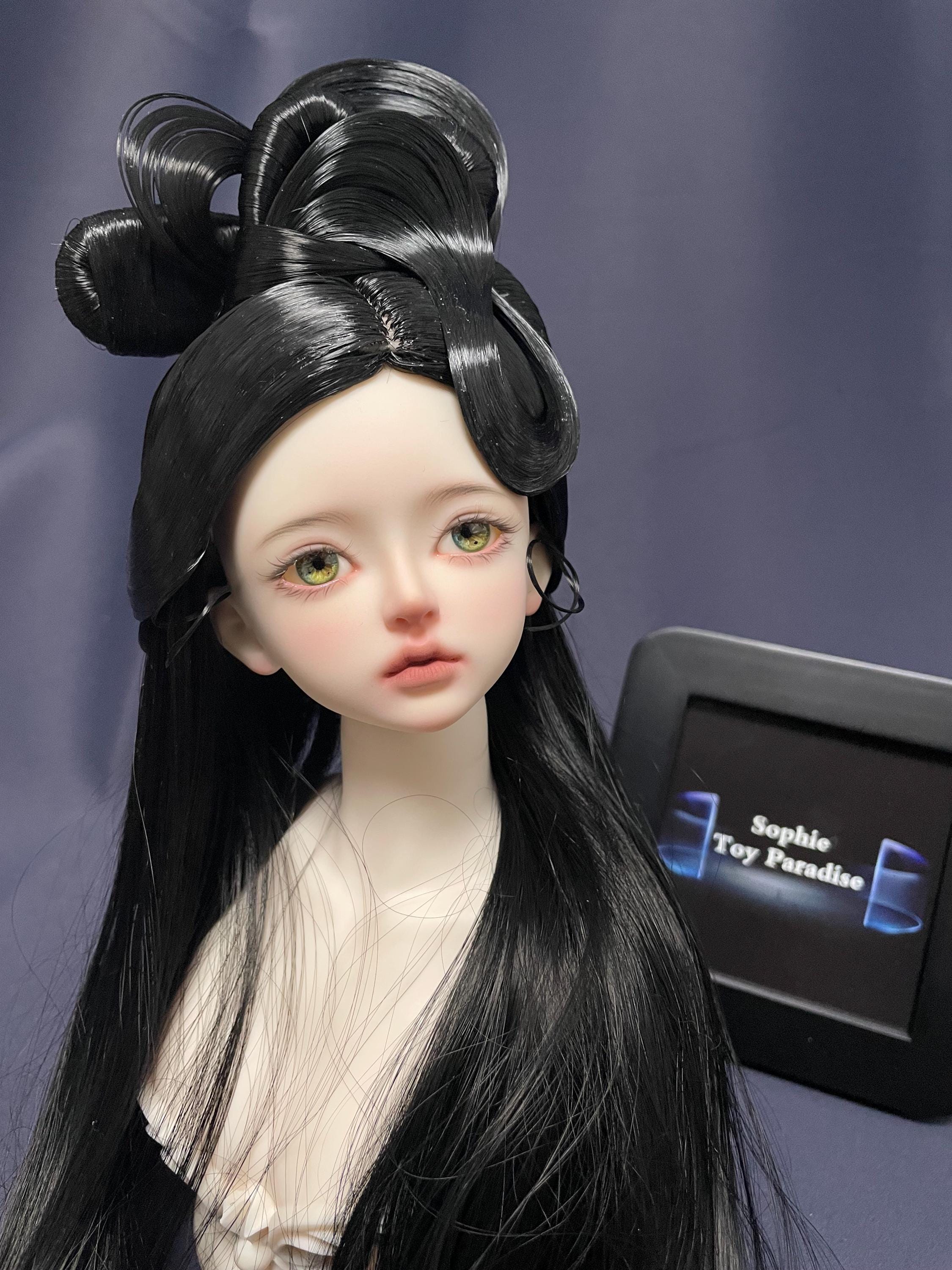 White/black Doll Wig 1/3 1/4 1/6 Bjd Wig 6-7'' 7-8'' 8-9'',long Hair ...