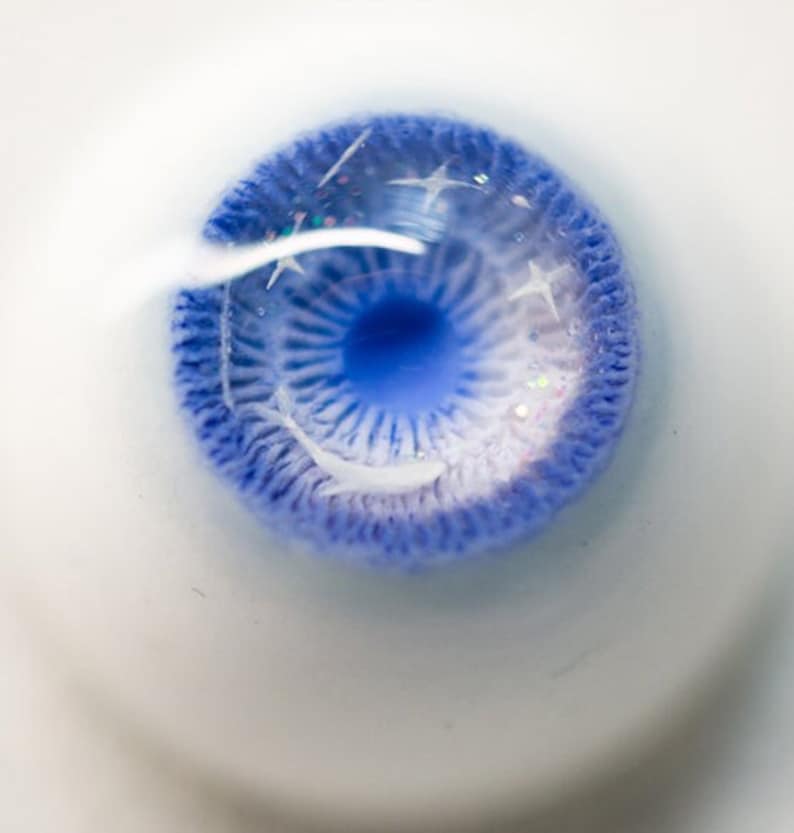 Ojos de muñeca Dolphin Bay azul-morado, ojos realistas Bjd de 10 mm a ...
