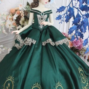 Doll Clothes 1/3 1/4 Bjd Clothes Green Dress for BJD Doll or Big Girl ...