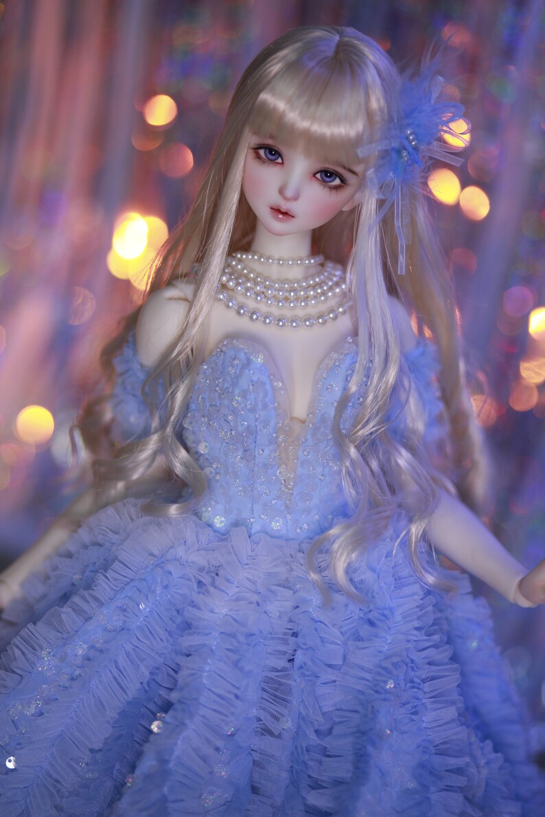 Blue Elf Dress Doll Clothes1 4 1 3 Bjd Big Girl Dress For Etsy