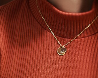 Tiny Name Disk Necklace - Etsy
