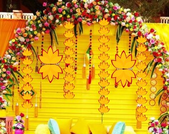 Red Lotus With Yellow Background Wedding Decor Digital File | Etsy