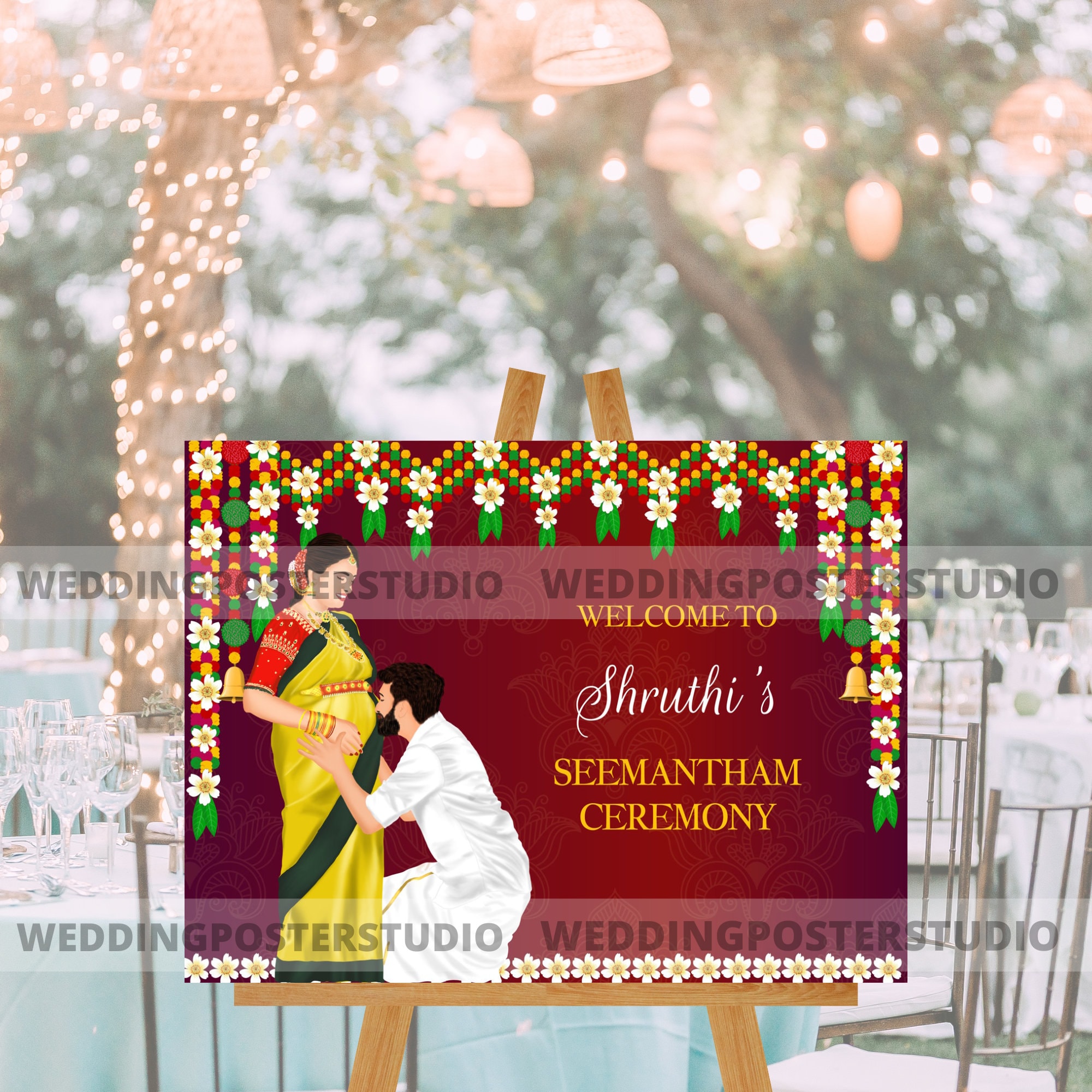 Seemantham Ceremony Sign: Desi Baby Shower Decor (digital Download) - Etsy