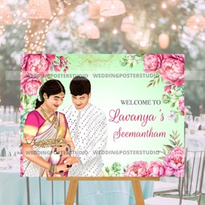 Seemantham Ceremony Sign: Desi Baby Shower Decor (digital Download) - Etsy